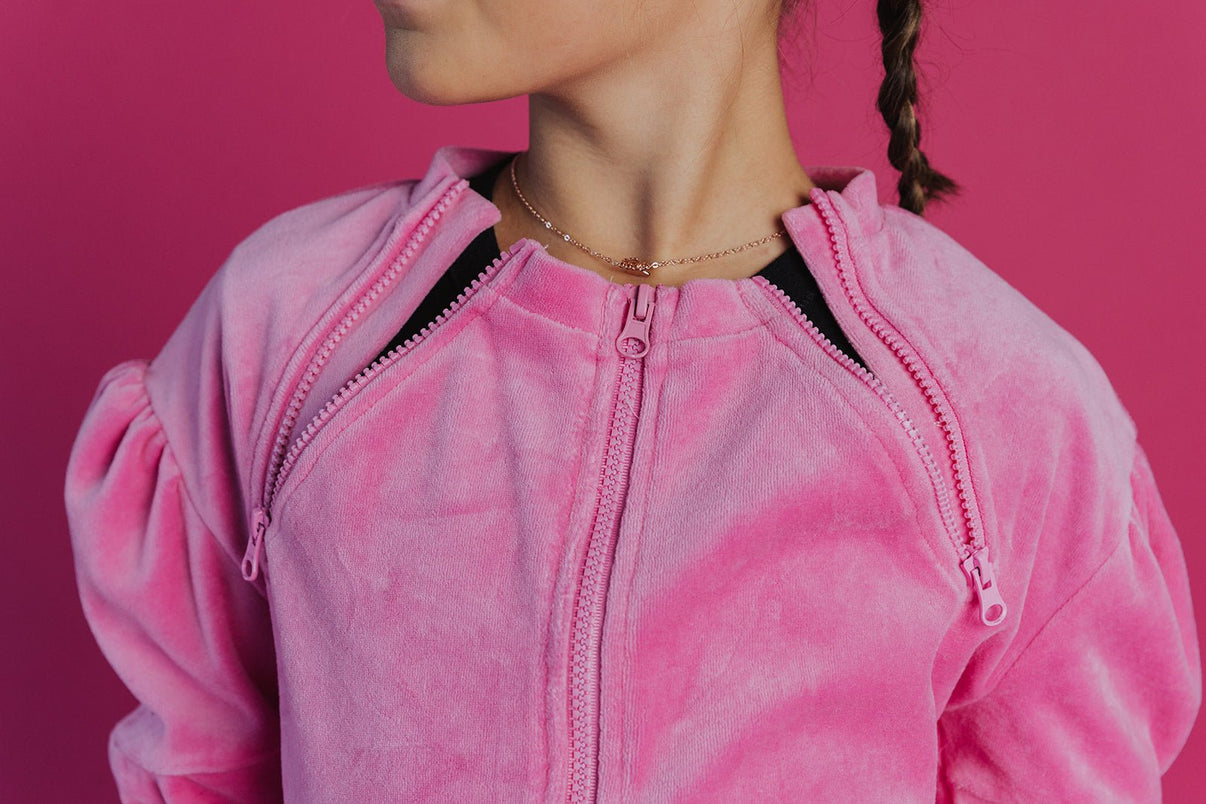 Pink Port & IV Access Jacket for Girls | Lady Fines Adaptive Clothing